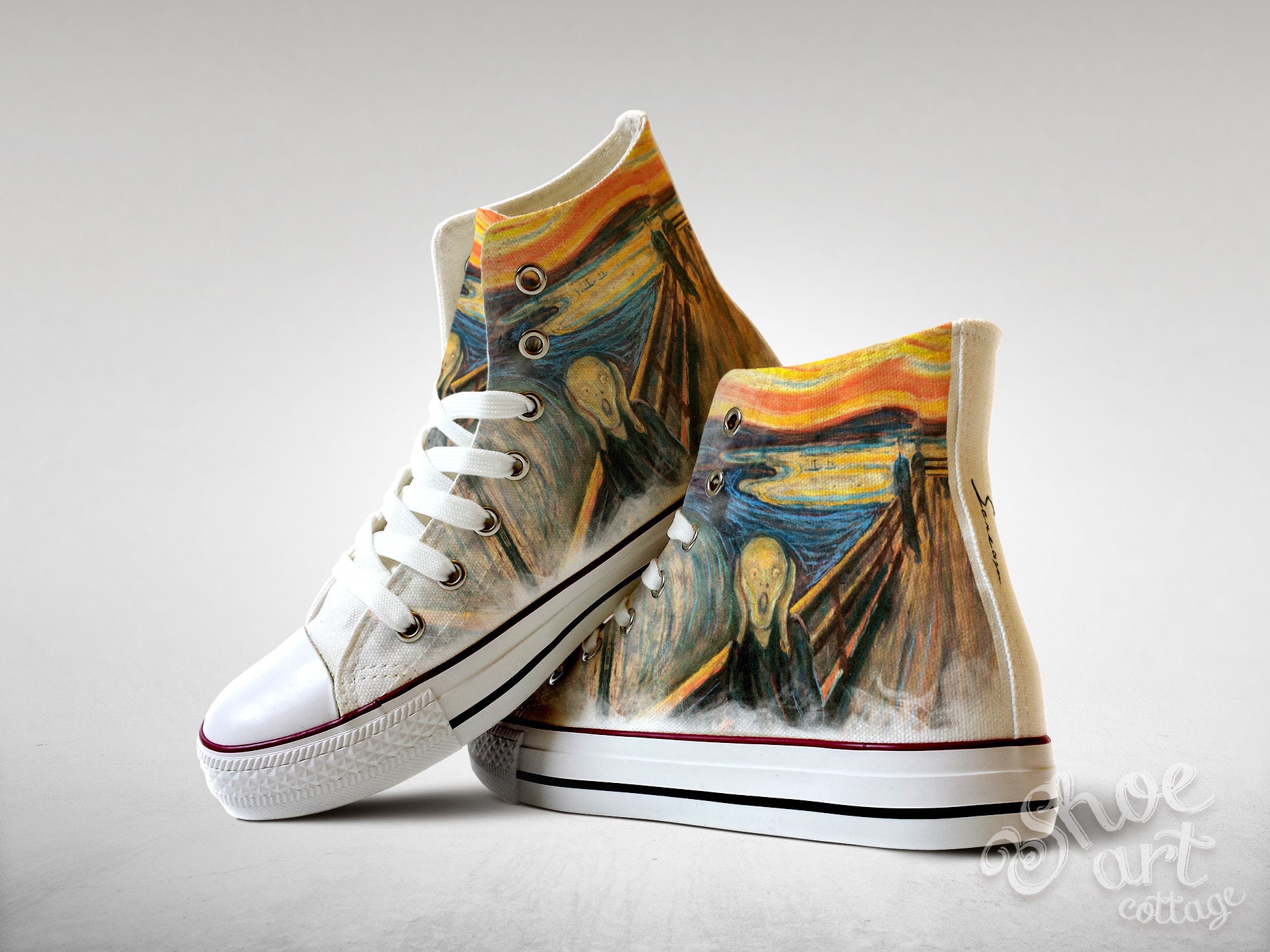 The Scream Painting Custom Made Shoes - Etsy