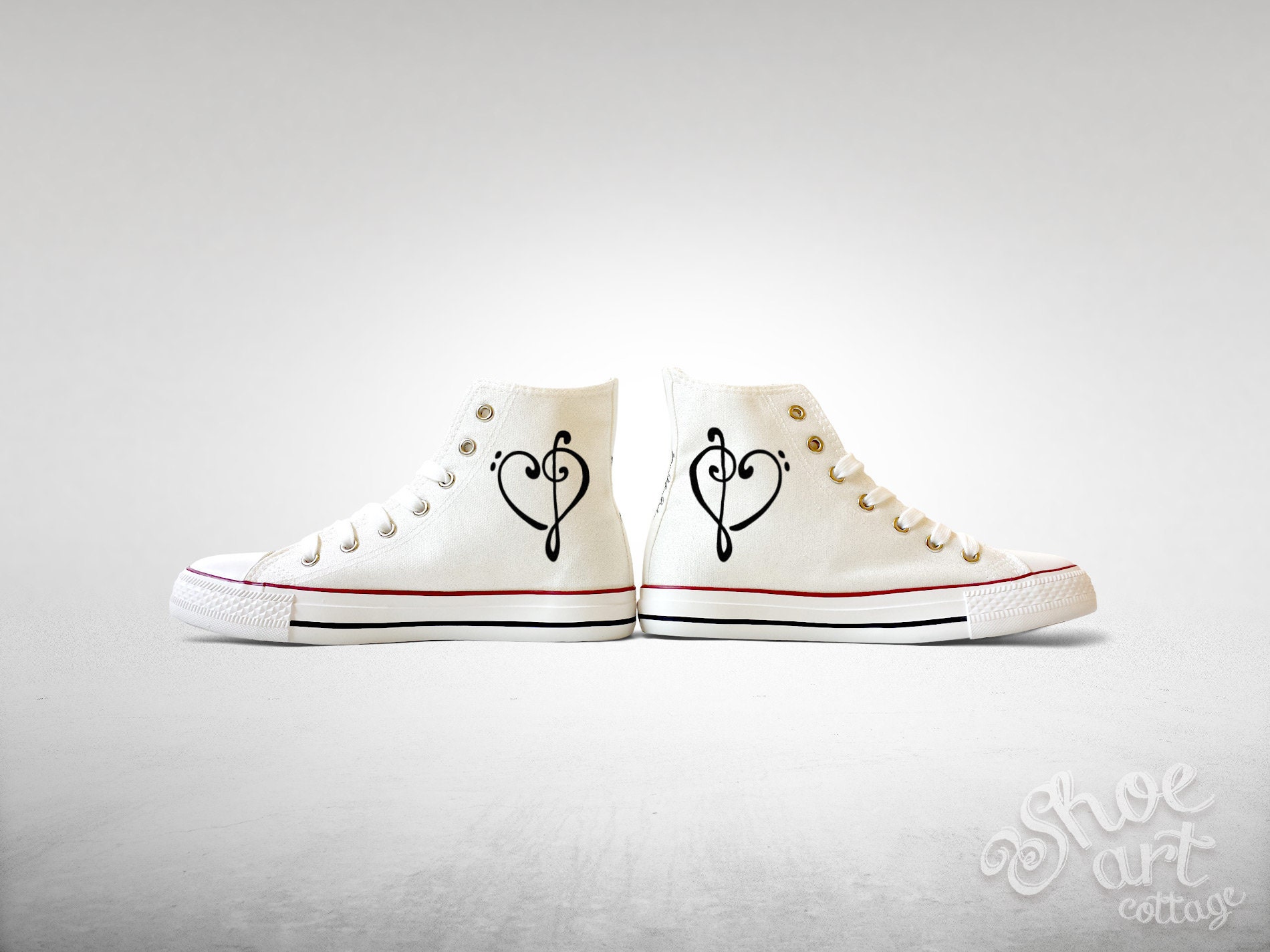 Sheet Music Bach Treble Clef F-clef Custom Made Shoes - Etsy