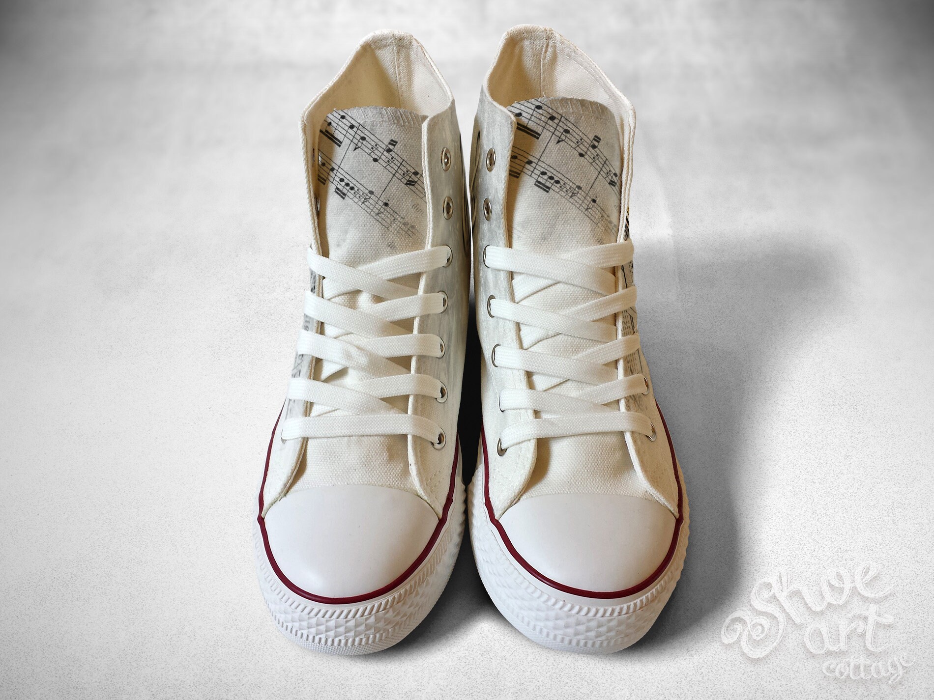 Sheet Music Saxophone Treble Clef Custom Made Shoes | Etsy