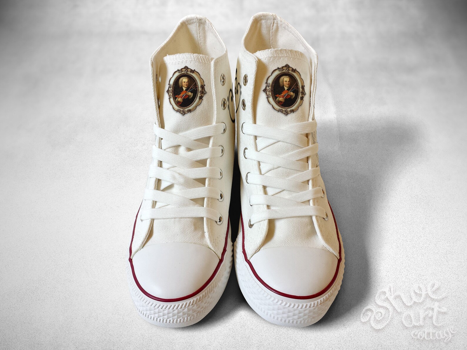 Sheet Music Bach Treble Clef F-clef Custom Made Shoes - Etsy