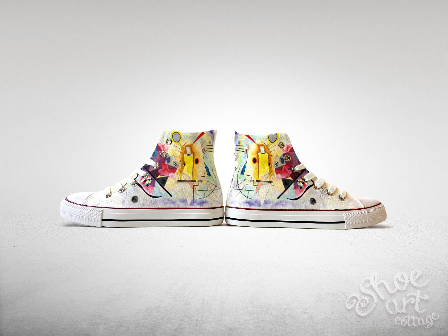 Yellow Red Blue Painting Custom Made Shoes | Etsy