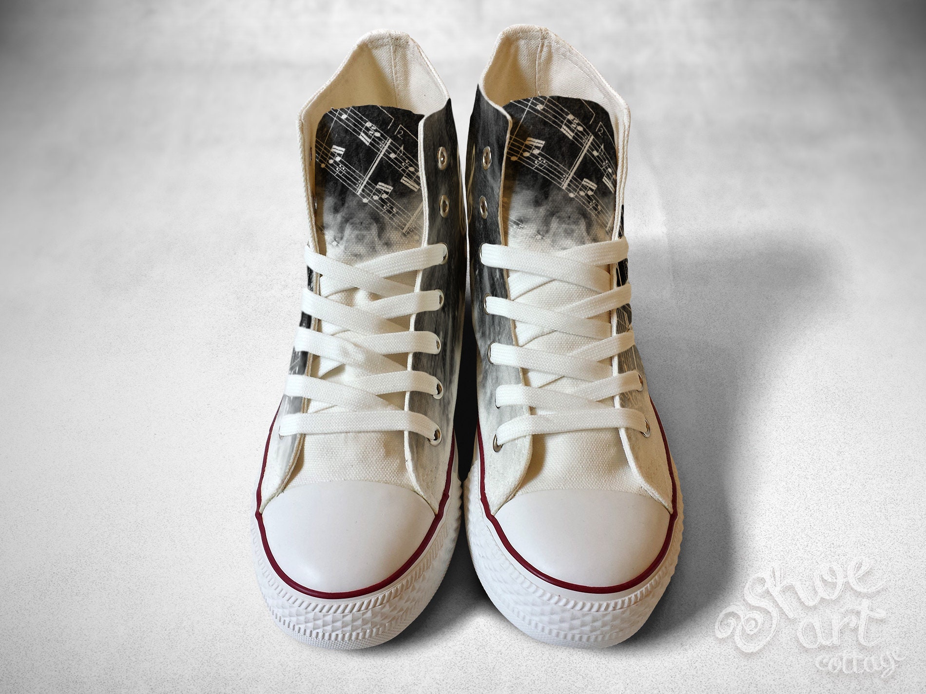 Sheet Music Clarinet Treble Clef Custom Made Shoes - Etsy