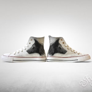 Wolf, Wild Life, Black and White, Custom Made Shoes - Etsy