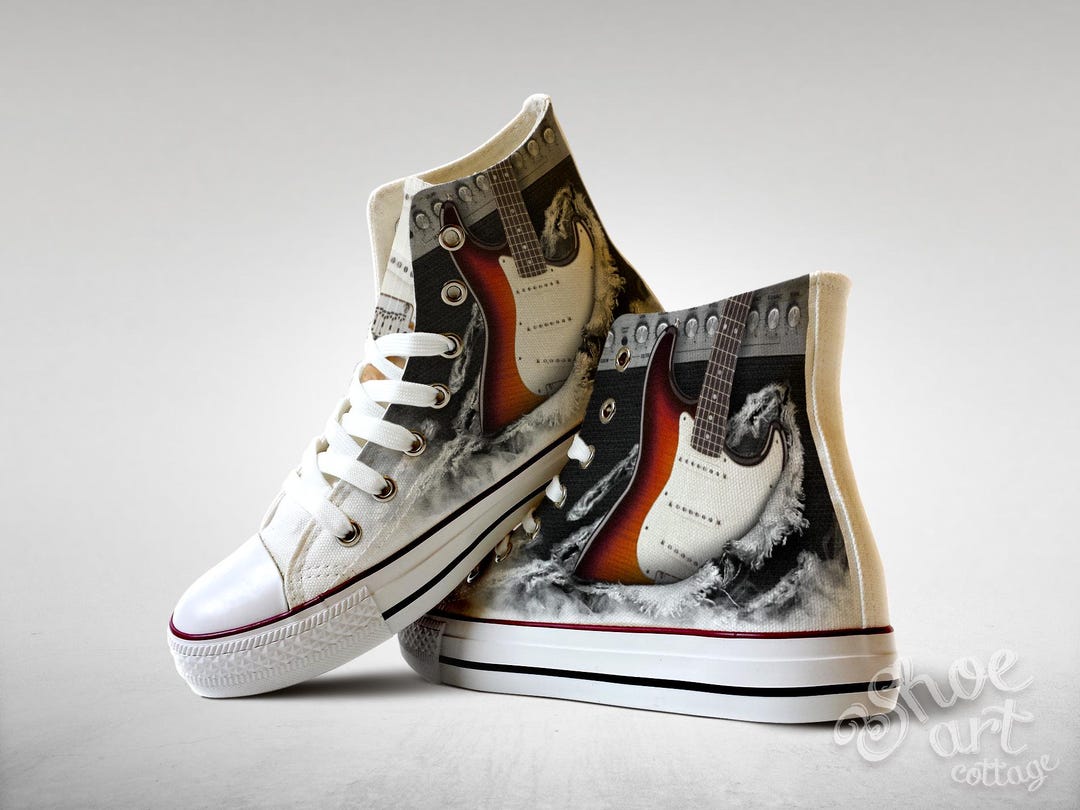 Electric Guitar With Amplifier, Custom Made Shoes - Etsy