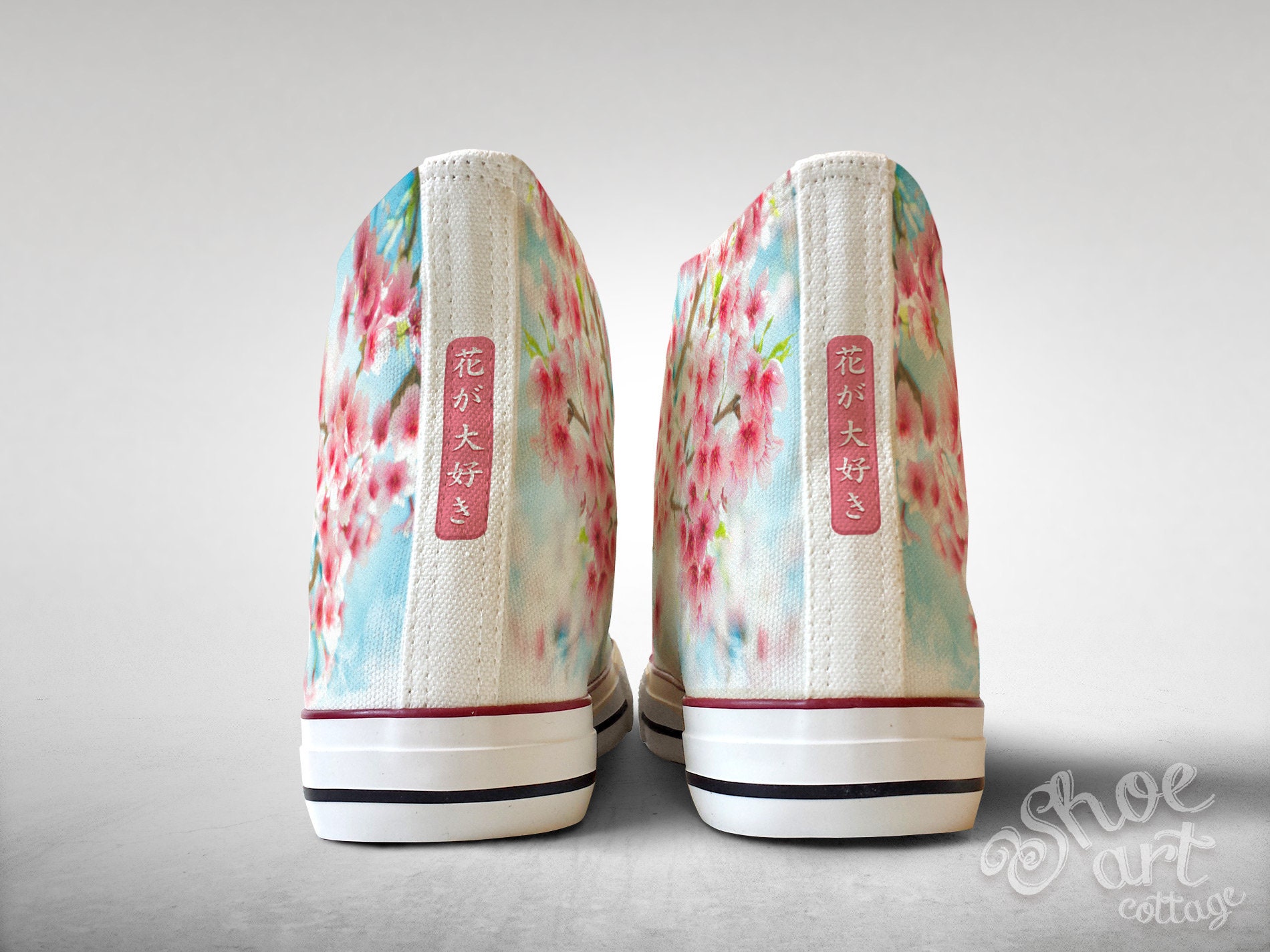 Japanese Flowers Cherry Blossom Custom Made Shoes - Etsy