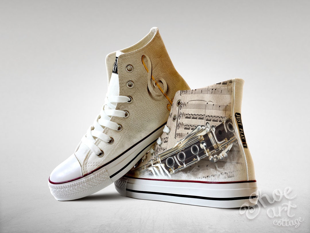 Sheet Music, Clarinet, Treble Clef, Custom Made Shoes - Etsy