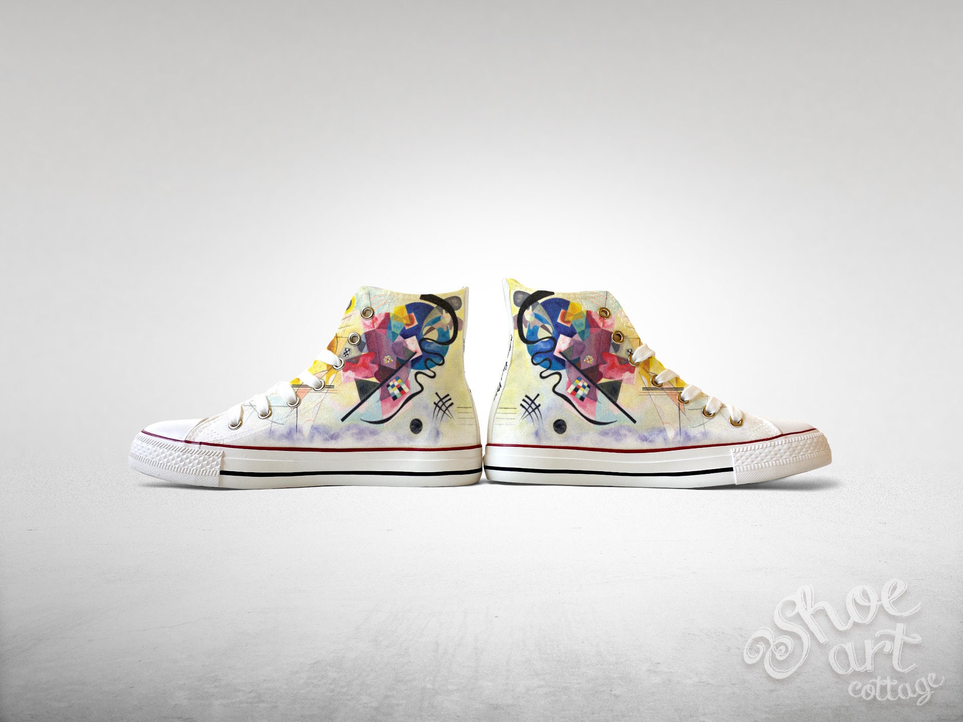 Yellow Red Blue Painting Custom Made Shoes | Etsy