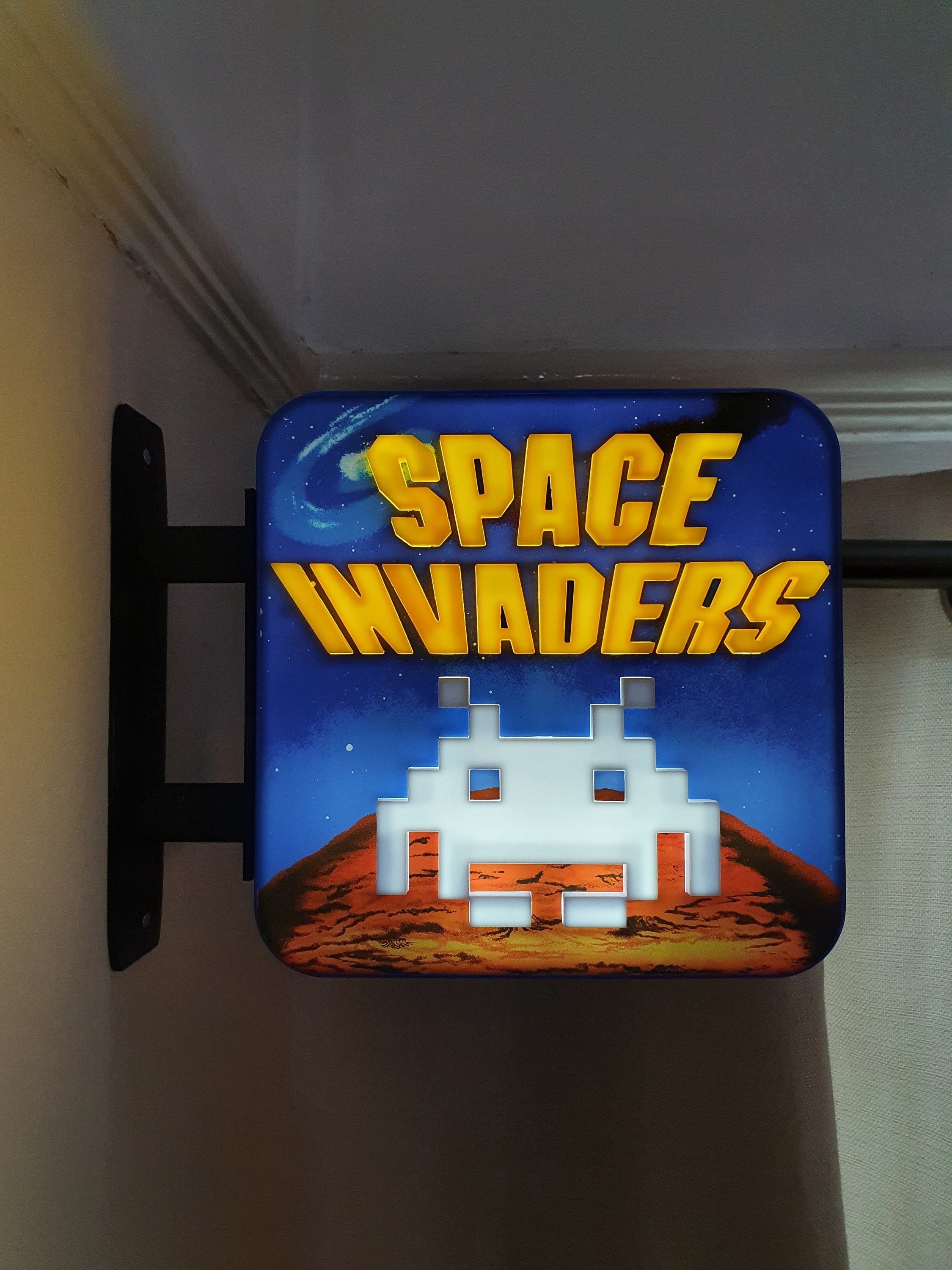 Space Invaders Classic Retro Game Wall Mountable Lamp Logo - Etsy