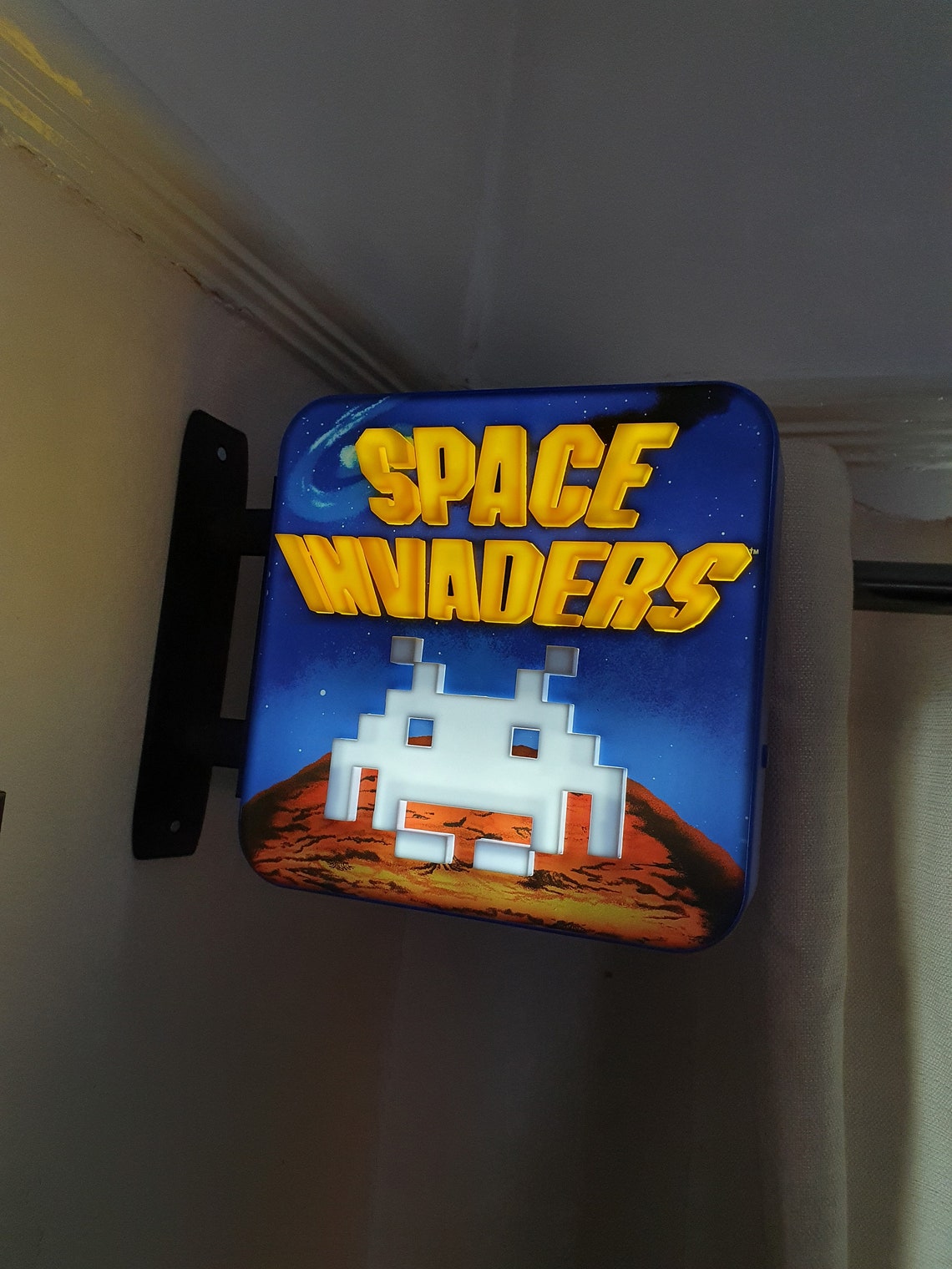 Space Invaders Classic Retro Game Wall Mountable Lamp Logo | Etsy