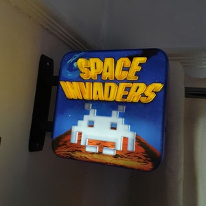 Space Invaders Classic Retro Game Wall Mountable Lamp Logo - Etsy UK