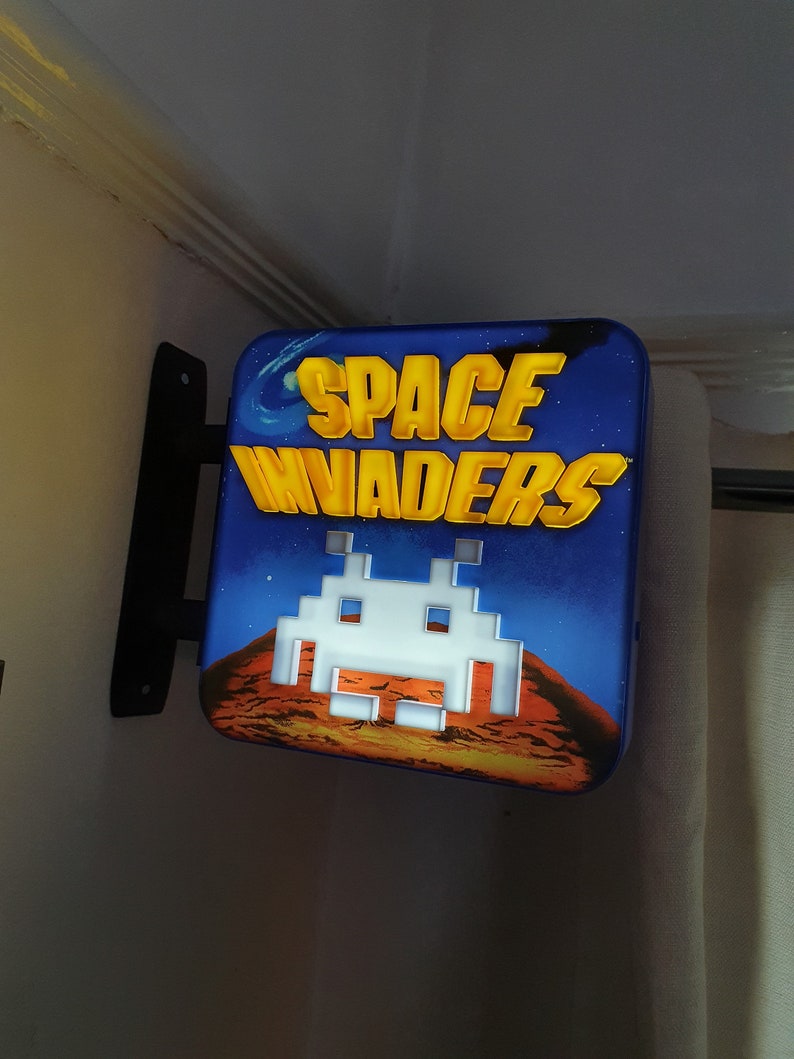 Space Invaders Classic Retro Game Wall Mountable Lamp Logo | Etsy