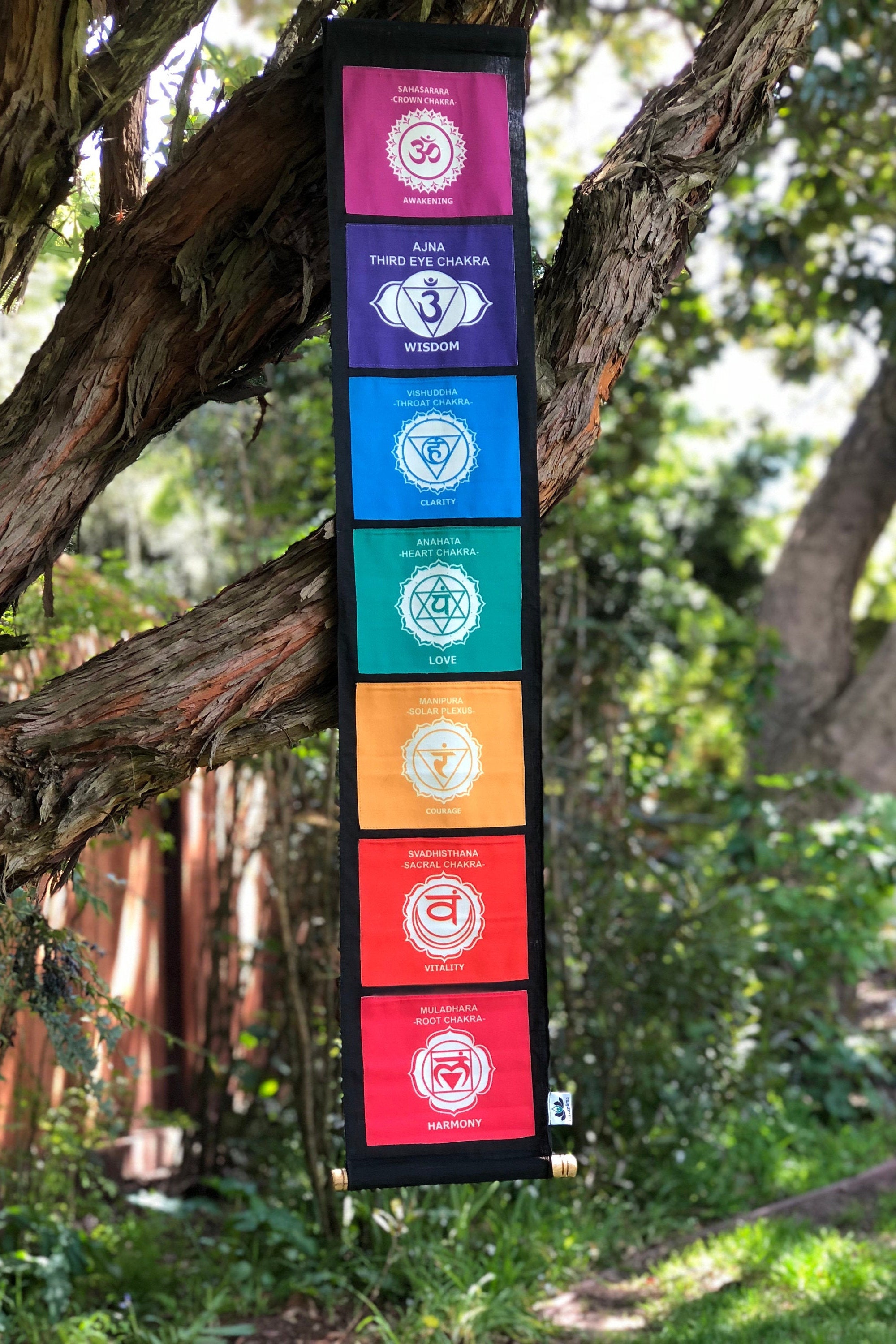 7 Chakra Wall Panel Yoga Chakra Banner Tibetan Chakra - Etsy 日本