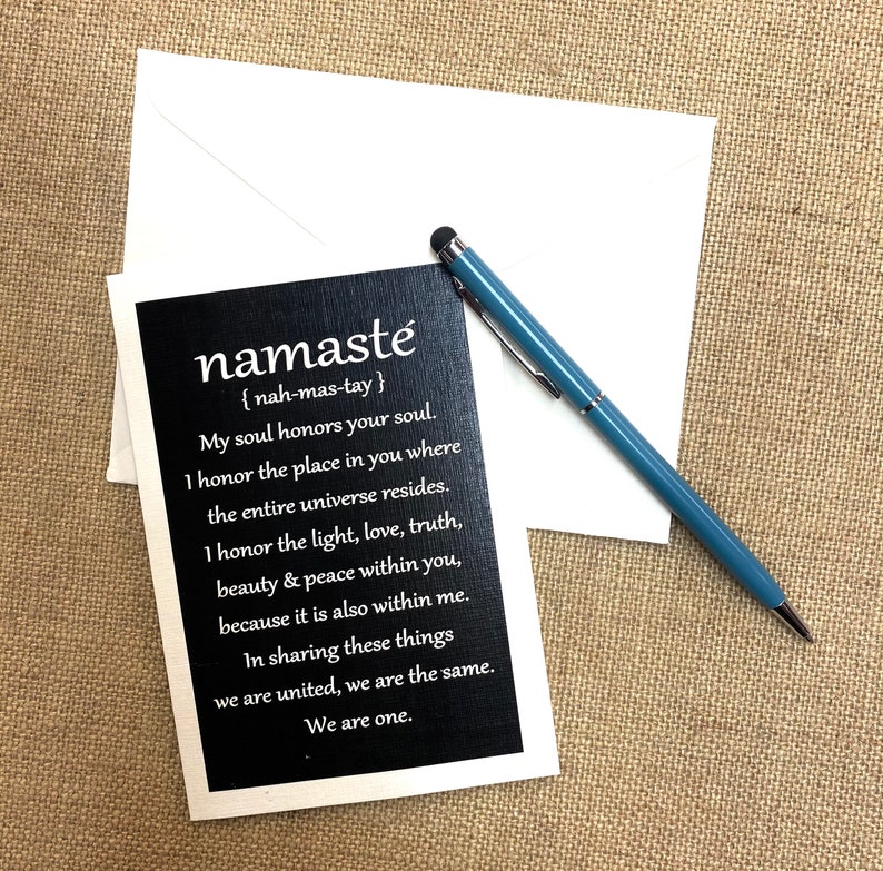 Namaste Cards, Yoga Greeting Cards, Blank Inside, - Etsy