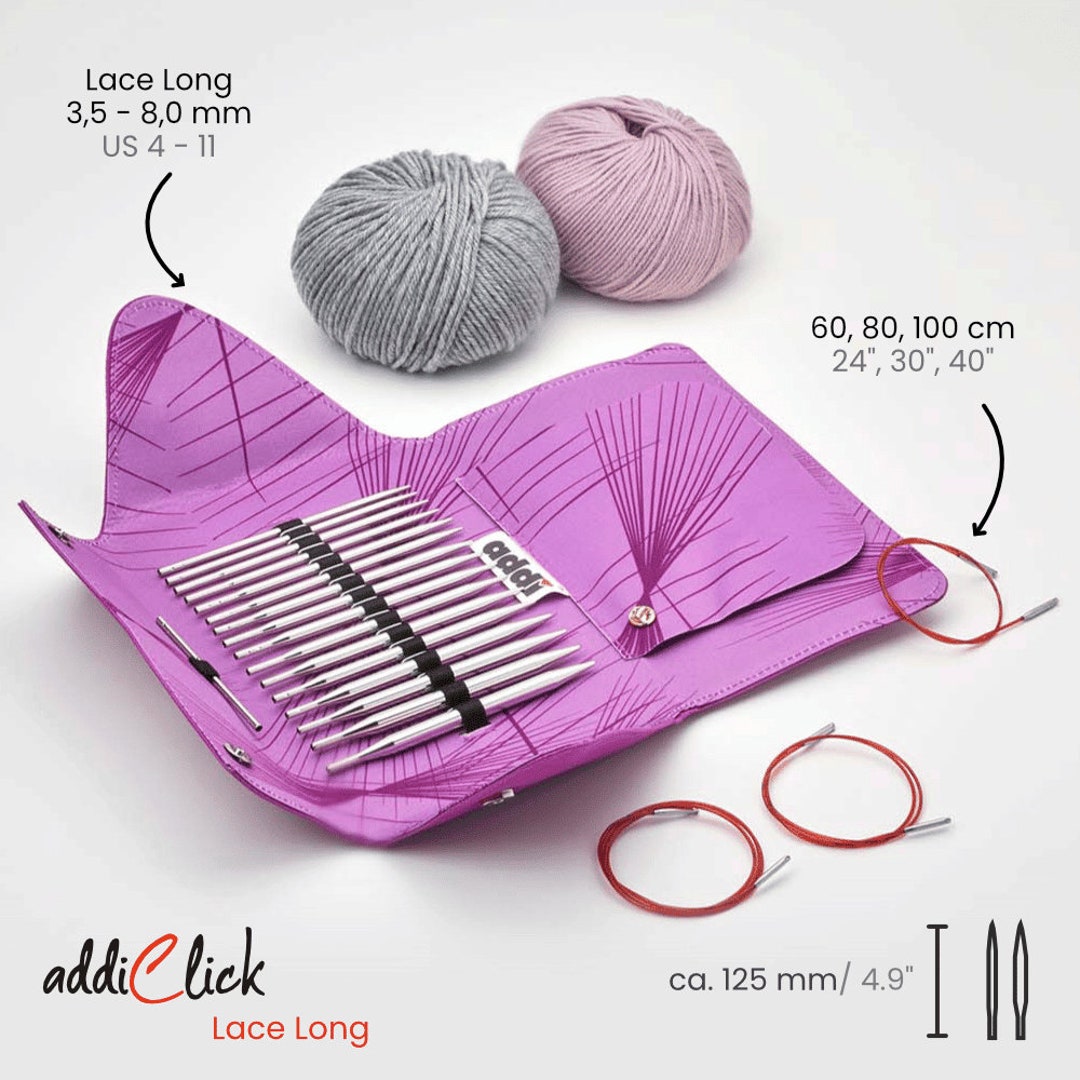 Addi Click Lace Long Tips Set 760-2 - Etsy