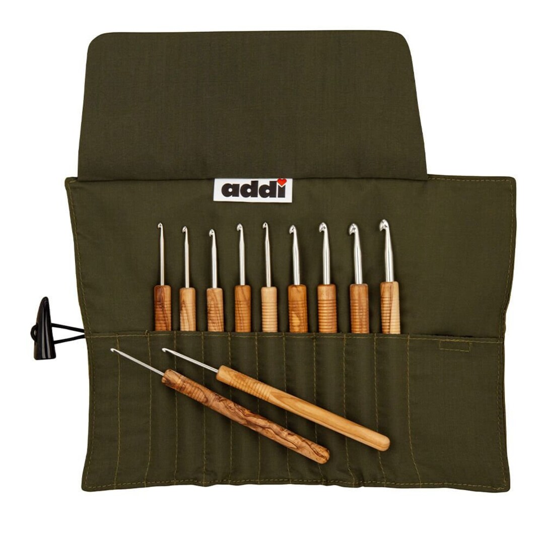 Addi Wrap Olive Wood Crochet Hook Set With Case AD6302 - Etsy