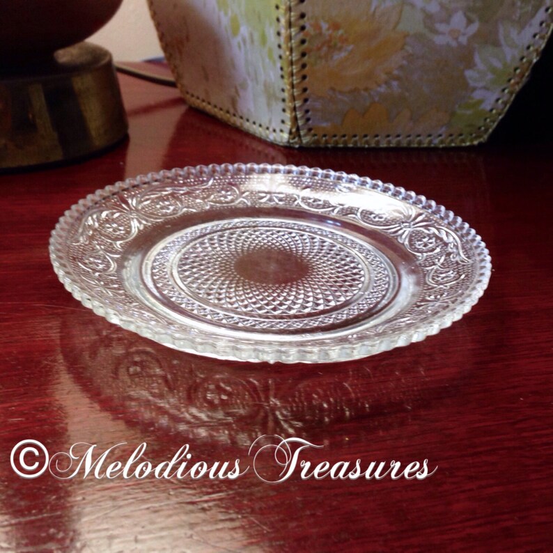 Glass Collectible Duncan Miller Pattern Small Plate by Crystal Clear ...