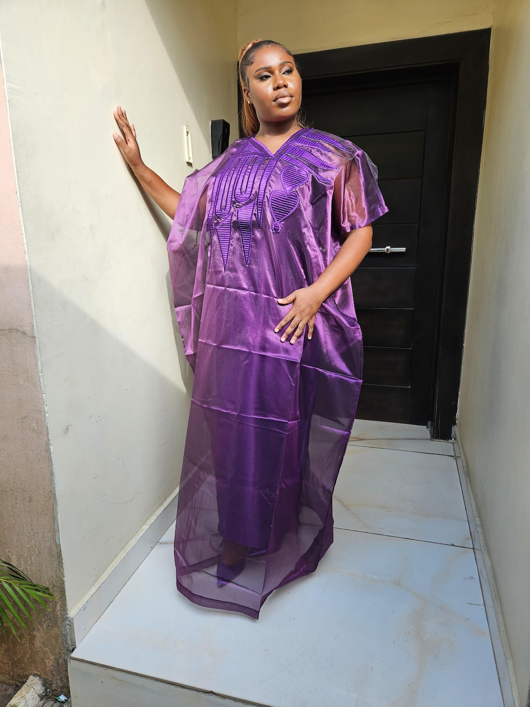 Nigeria Organza Boubou Kaftan With Inner Wear, Nigerian Bubu Occasional ...