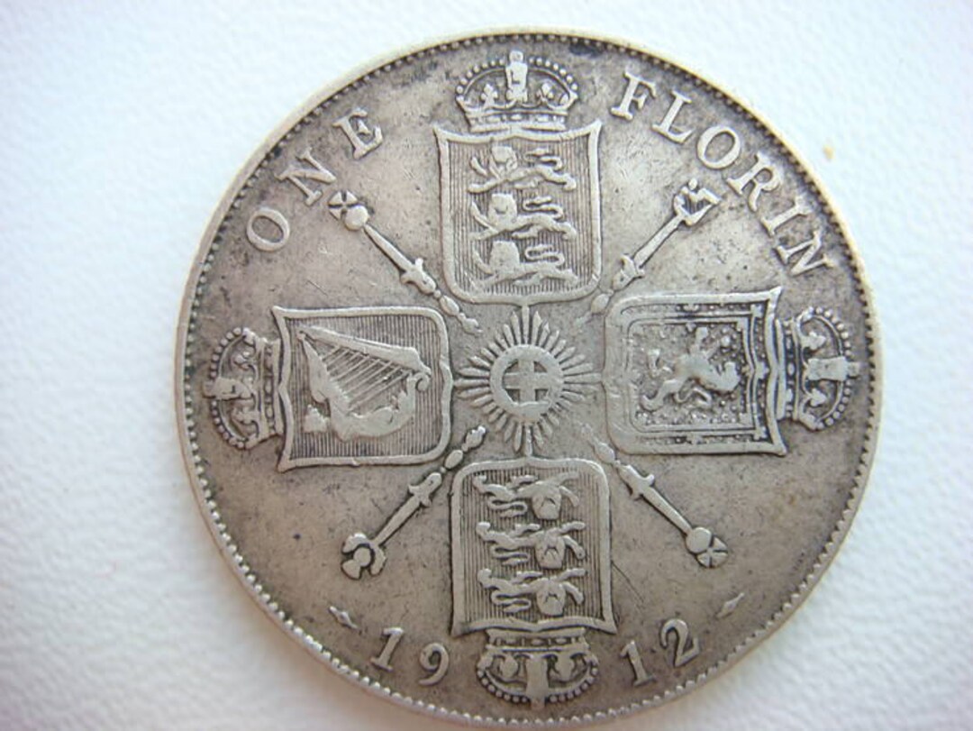 Antique Silver Coin 1 Florin 1912 United Kingdom / UK / Great Britain ...