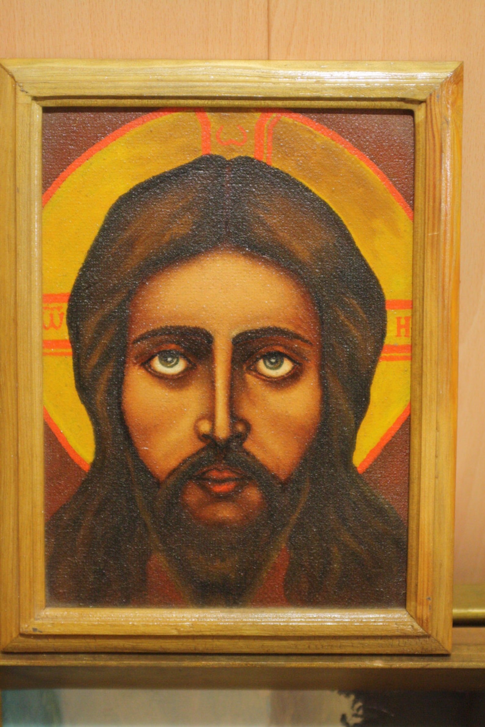 Vintage Jesus Icon Antique Old Oil Painting on Wooden Plank - Etsy