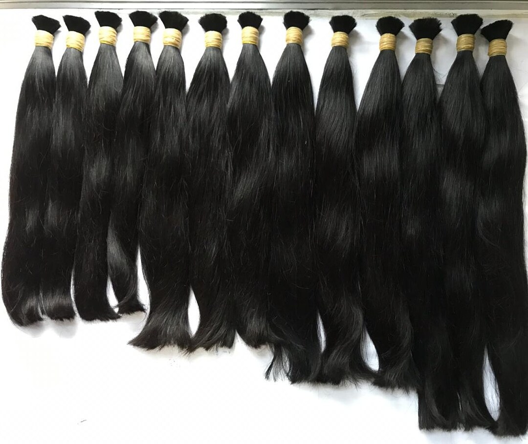 Natural Hair Extensions Dark Brown/black 55 Cm 22 Inch 100 - Etsy