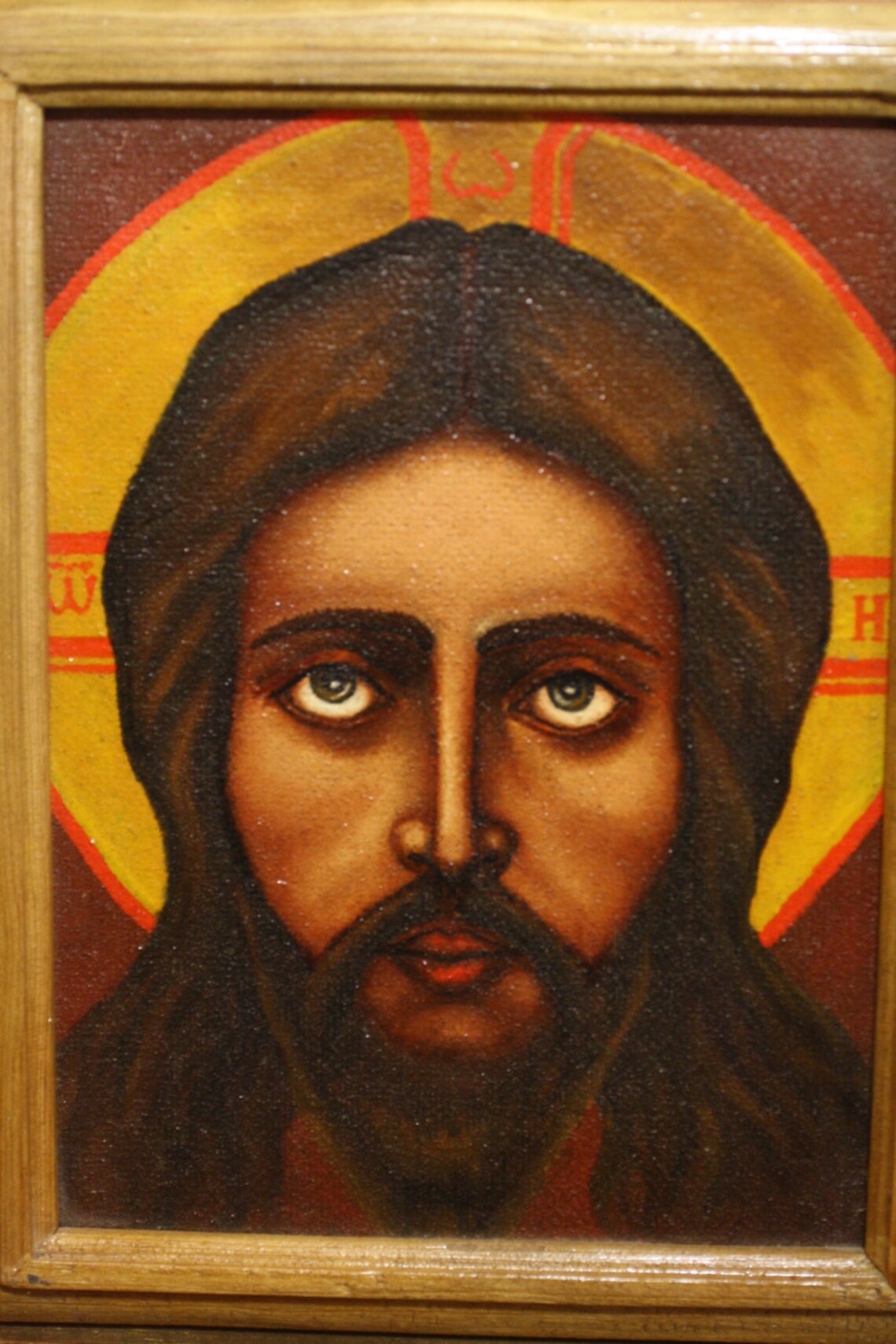 Vintage Jesus Icon Antique Old Oil Painting on Wooden Plank - Etsy