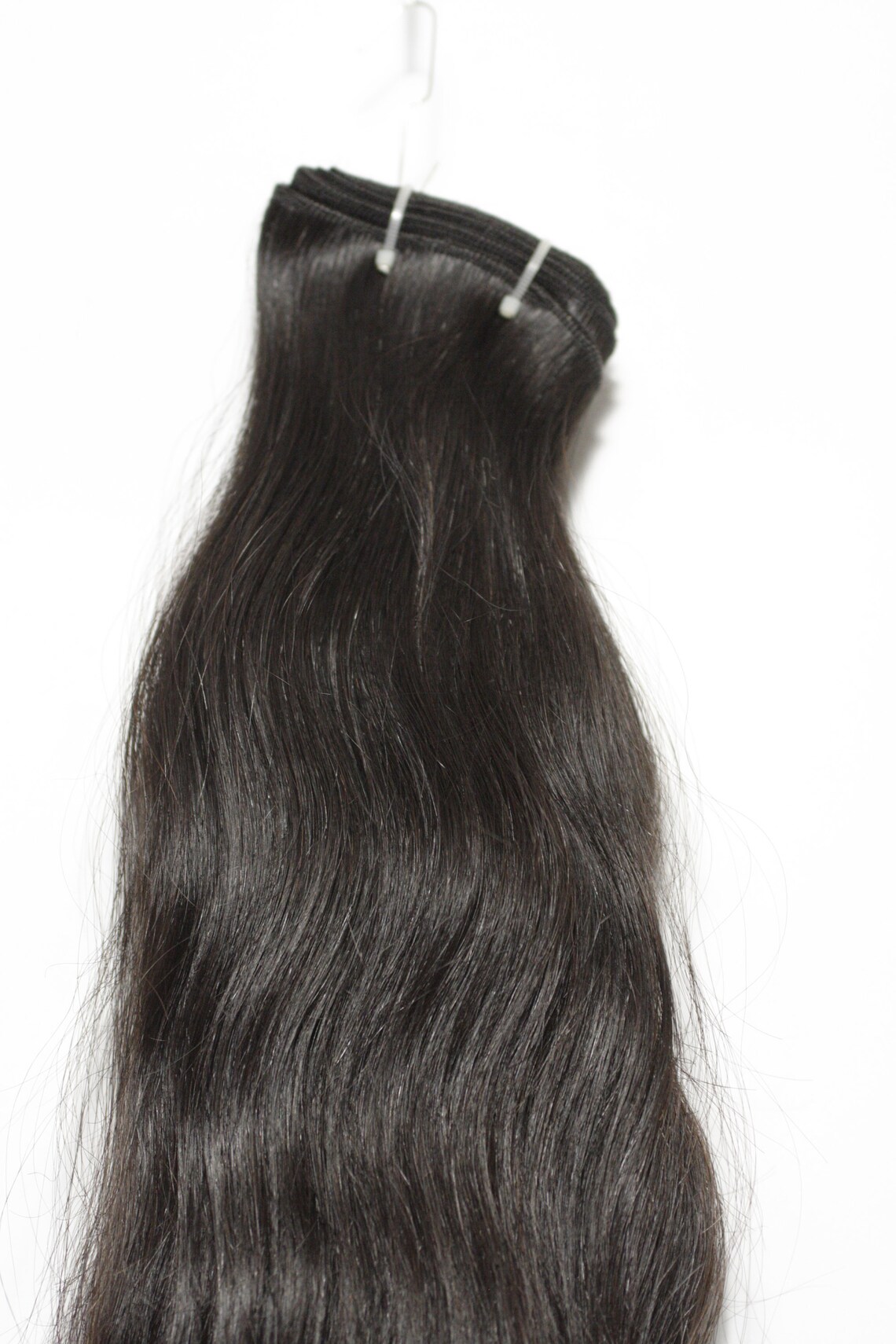 Soft Natural Hair Extensions Machine Weft Dark/black - Etsy