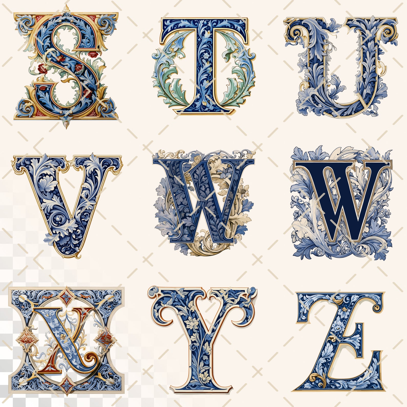 Medieval Winchester School Alphabet Transparent PNG SVG Illuminated ...