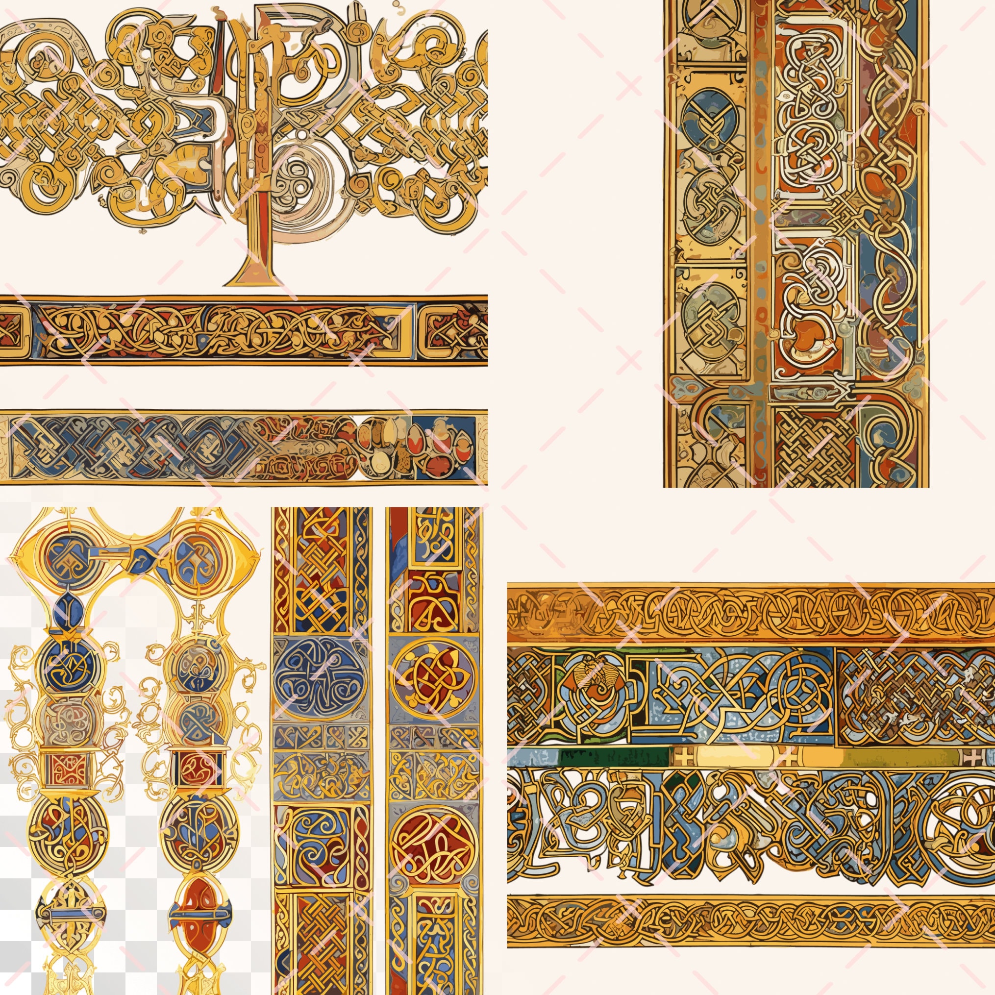 Book of Kells Alphabet | Transparent PNG SVG | Early Medieval ...