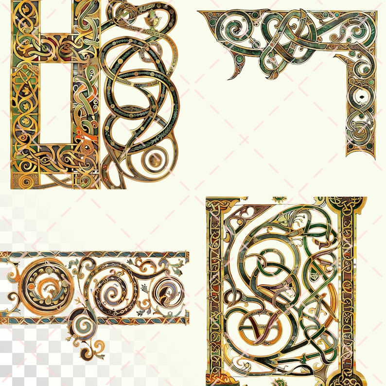 Lindisfarne Gospels Alphabet Transparent PNG Early Medieval Illuminated ...