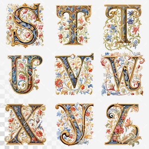 Fortitude Virtue Alphabet | Transparent PNG SVG | Medieval Illuminated ...