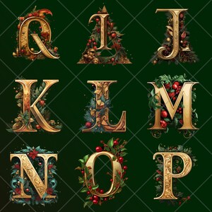Christmas Mistletoe Alphabet | Transparent PNG SVG | Personalized Card ...