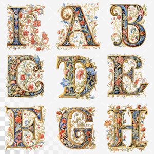 Fortitude Virtue Alphabet | Transparent PNG SVG | Medieval Illuminated ...