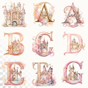 Fairytale Princess Castle Alphabet | Transparent PNG SVG | Fancy ...
