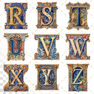 Archangel Gabriel Alphabet | Transparent PNG | Medieval Illuminated ...