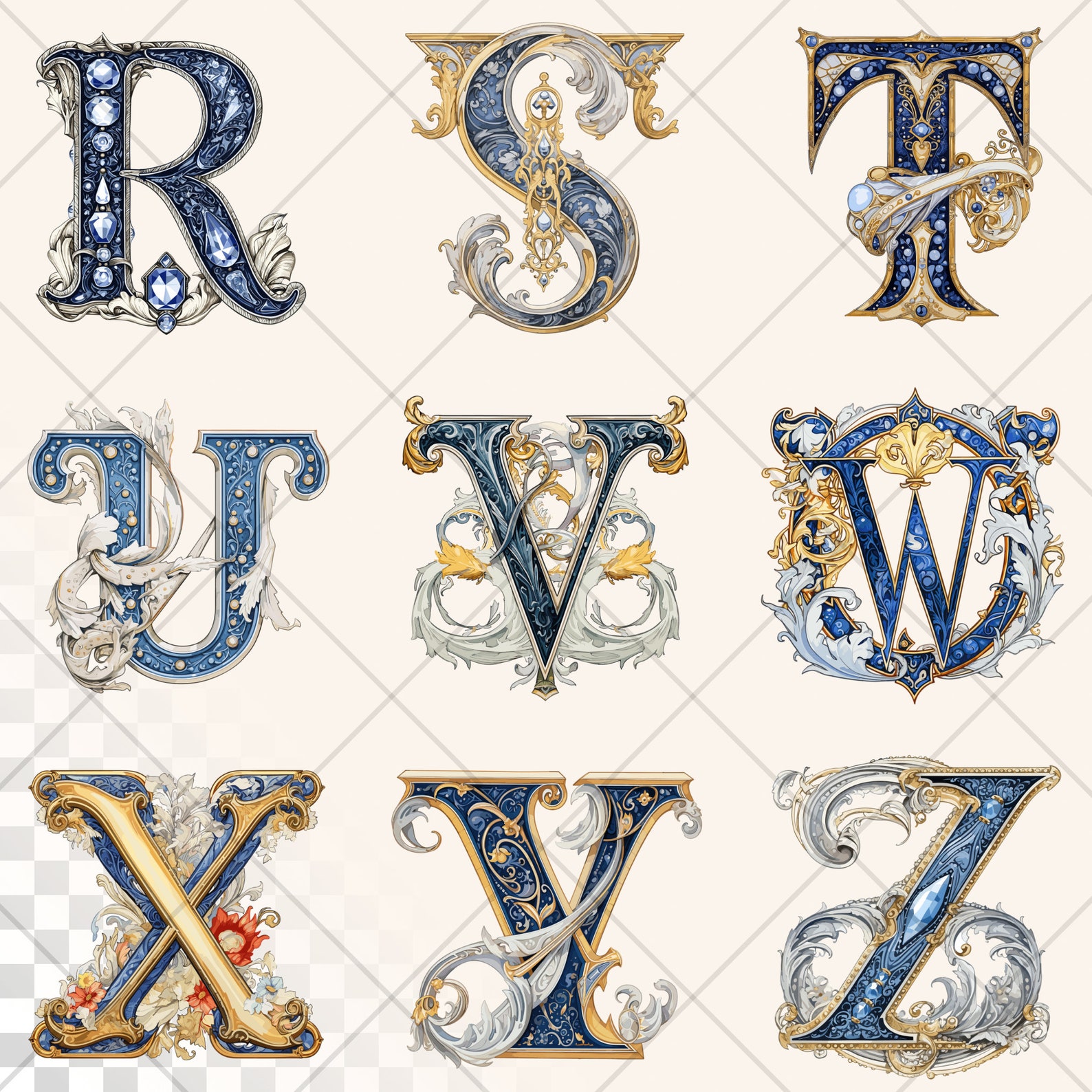 Sapphire Alphabet Transparent PNG SVG Illuminated Letters September ...