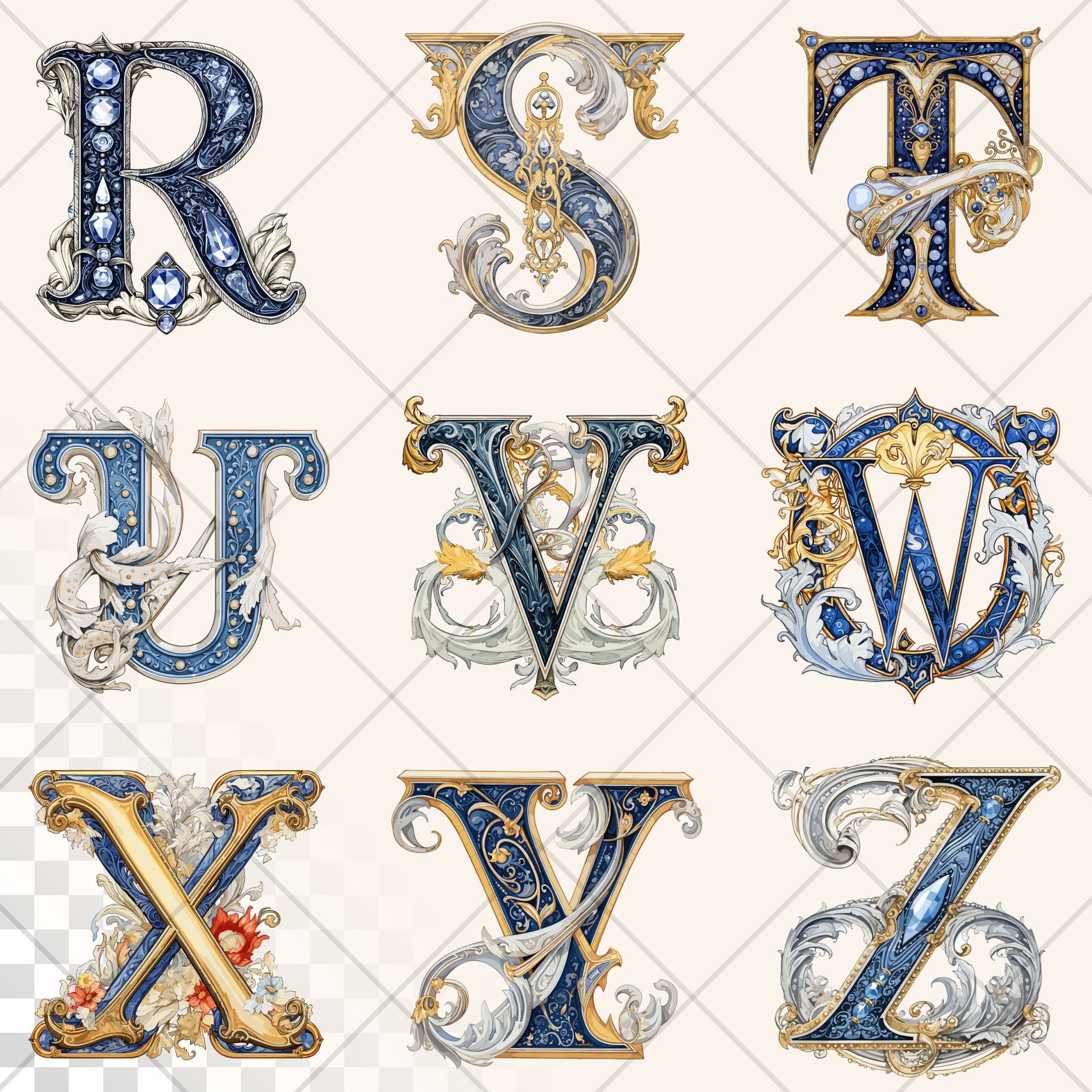 Sapphire Alphabet Transparent PNG SVG Illuminated Letters September ...