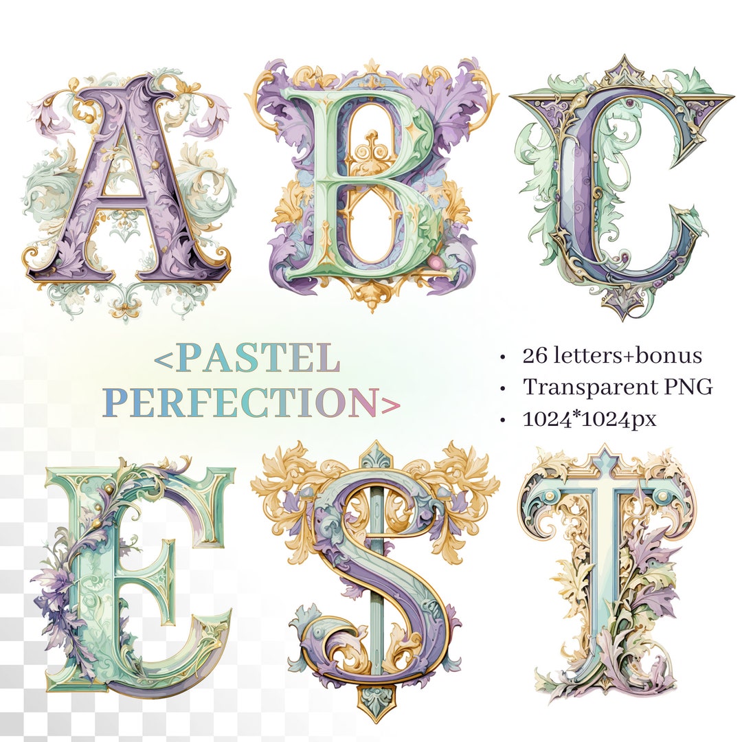 Pastel Perfection Alphabet | Easter Lettering | Transparent PNG SVG ...