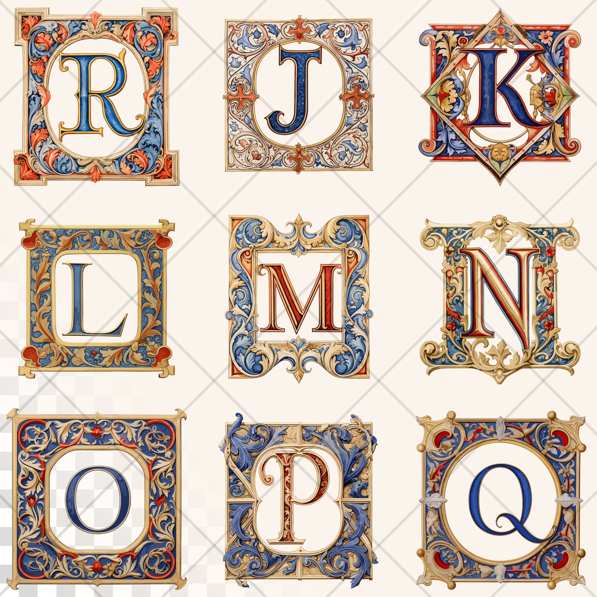 Byzantine Alphabet Bundle Transparent PNG Download Illuminated ...