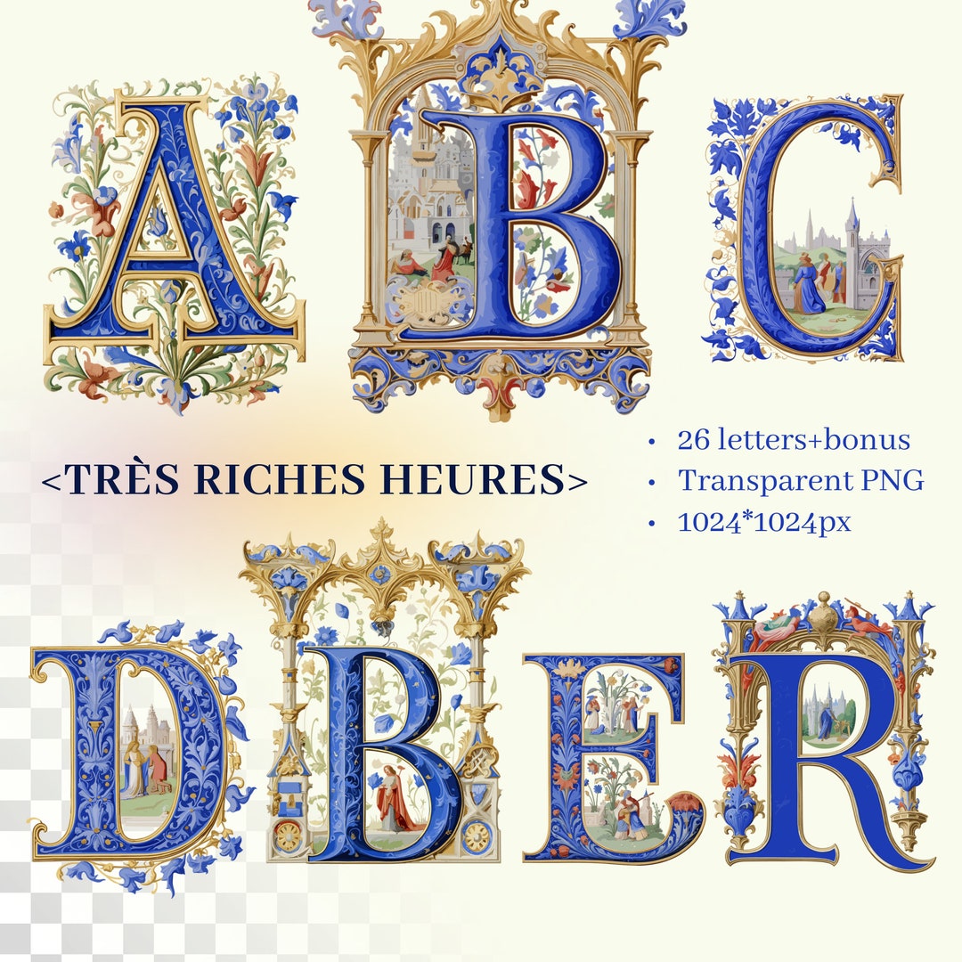 Très Riches Heures Du Duc De Berry Alphabet | Transparent PNG SVG ...
