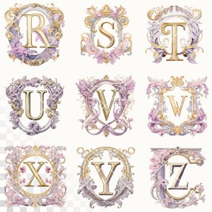 Lavender Princess Alphabet | Transparent PNG SVG | Watercolor ...