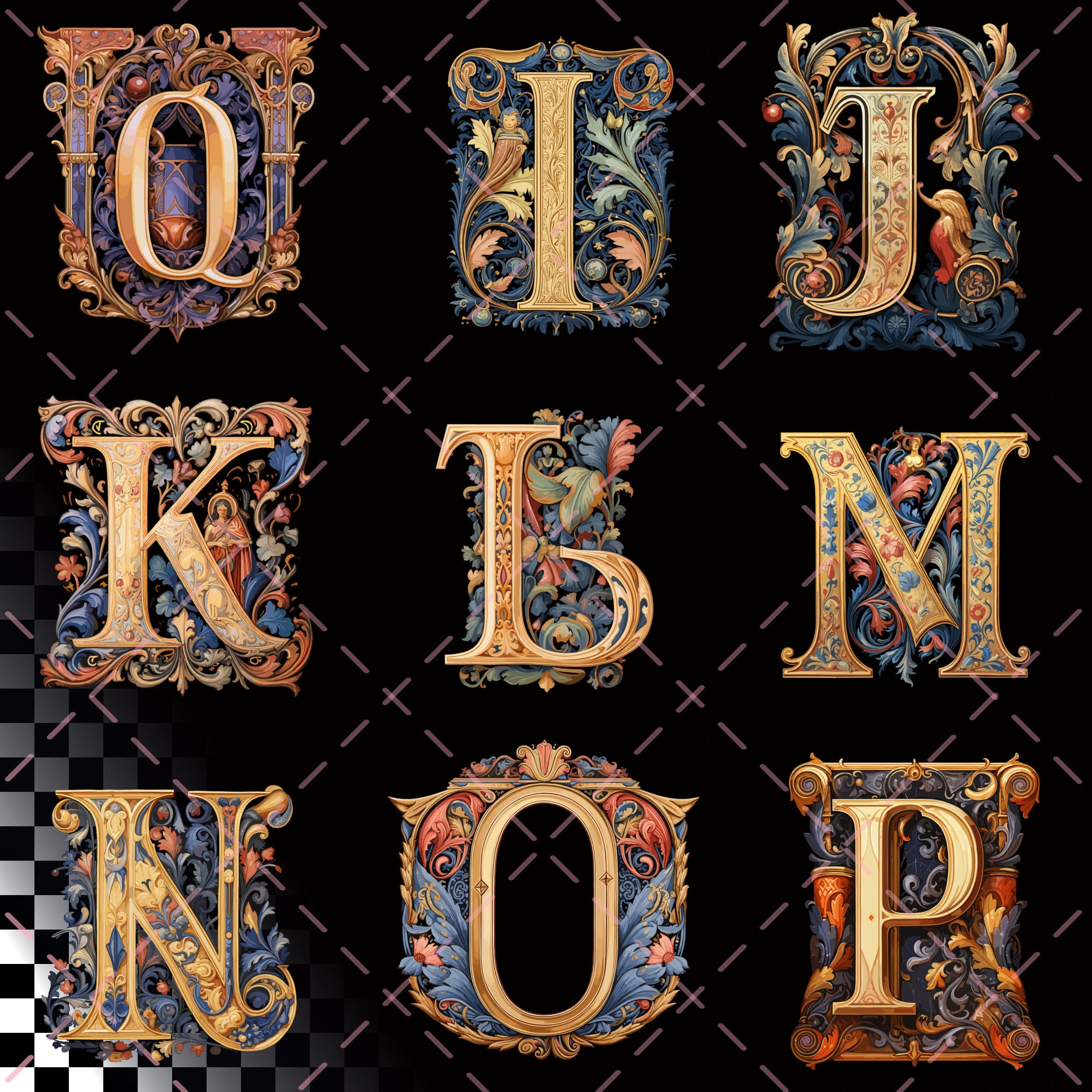 Hope Virtue Alphabet | Transparent PNG SVG | Gilded Medieval ...
