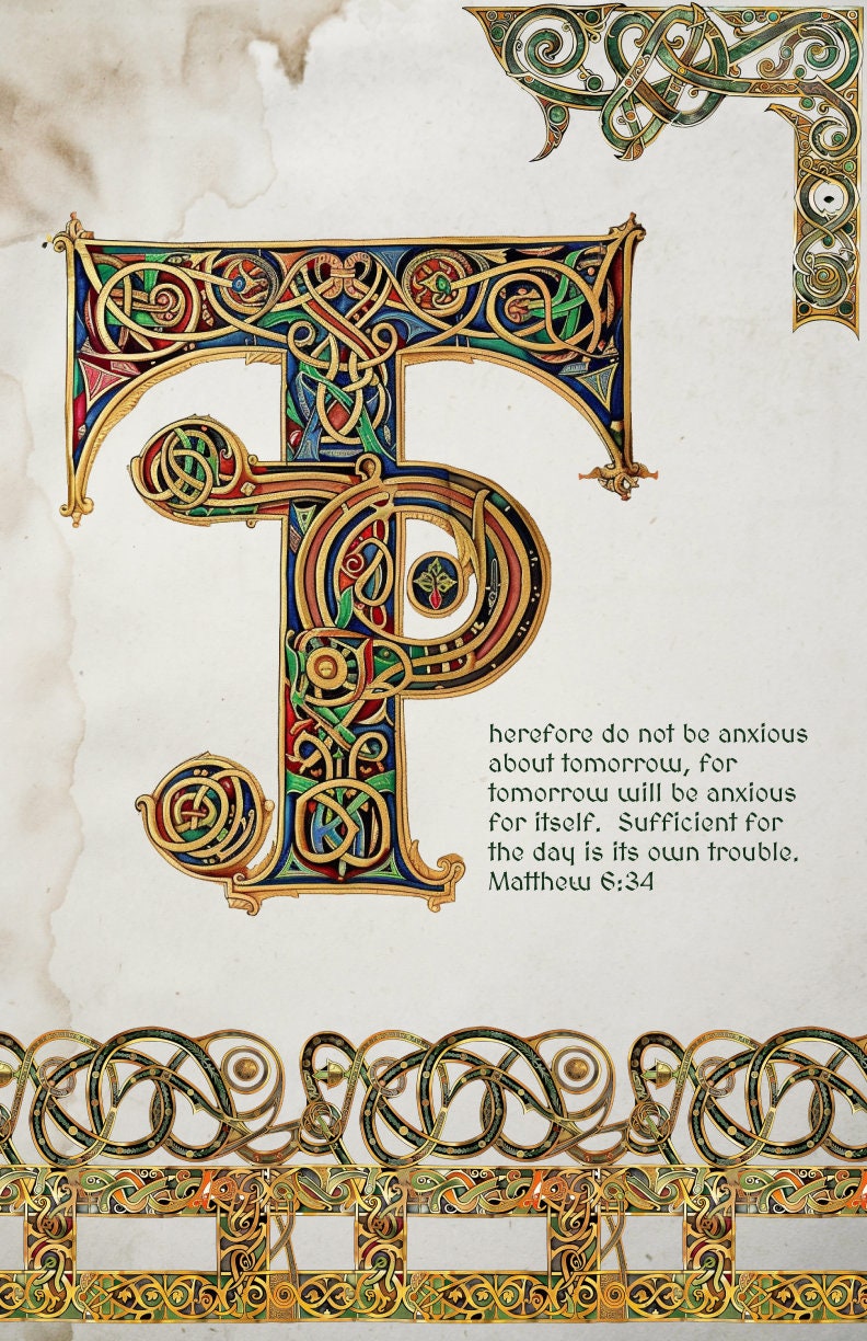 Lindisfarne Gospels Alphabet | Transparent PNG | Early Medieval ...