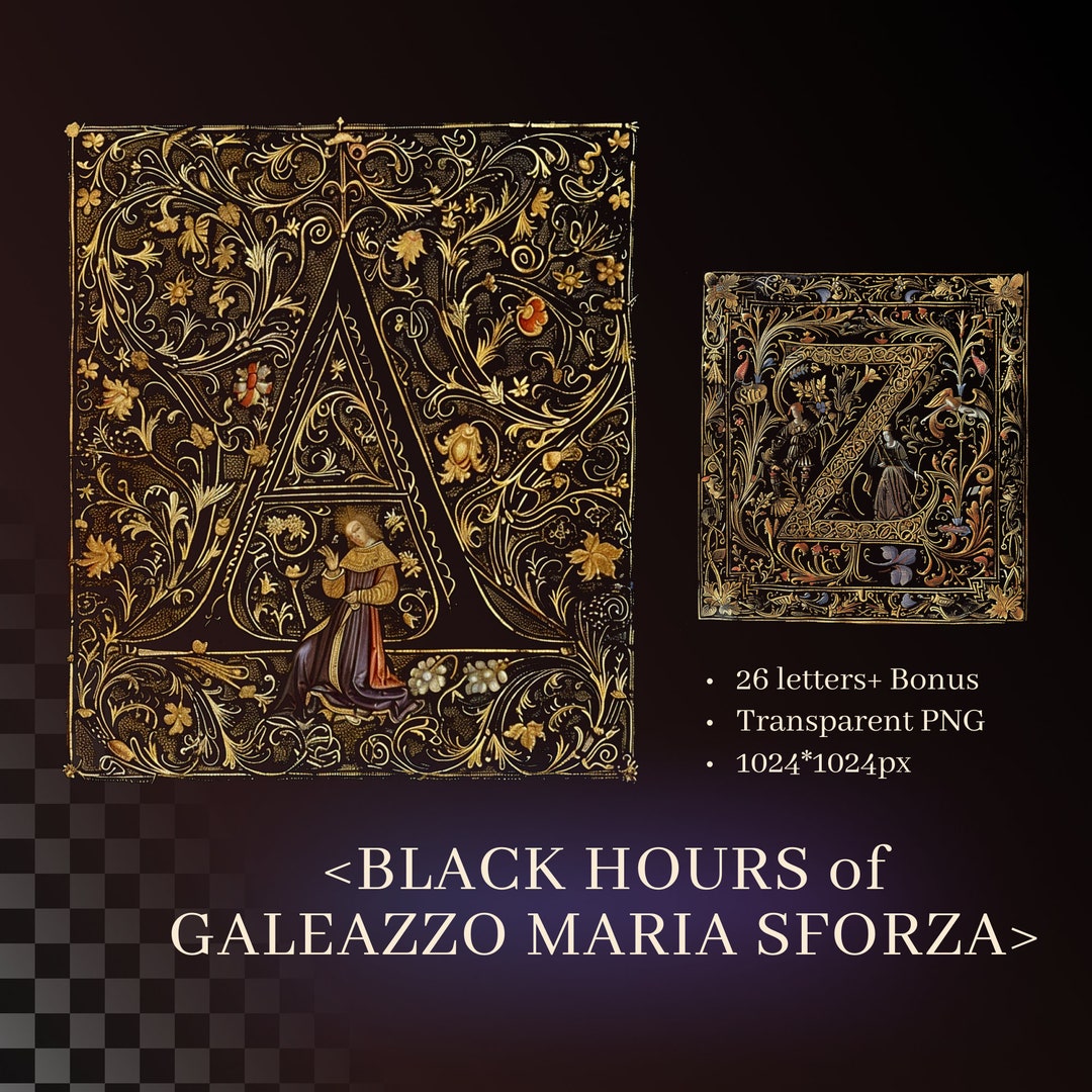 Galeazzo Maria Sforza Black Hours Alphabet, Transparent PNG ...