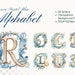 Rococo Alphabet | Transparent PNG Download | Watercolor Illuminated ...