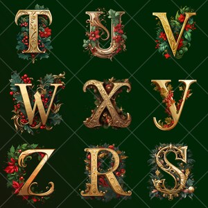 Christmas Alphabet Bundle Transparent PNG SVG Download Card Design ...