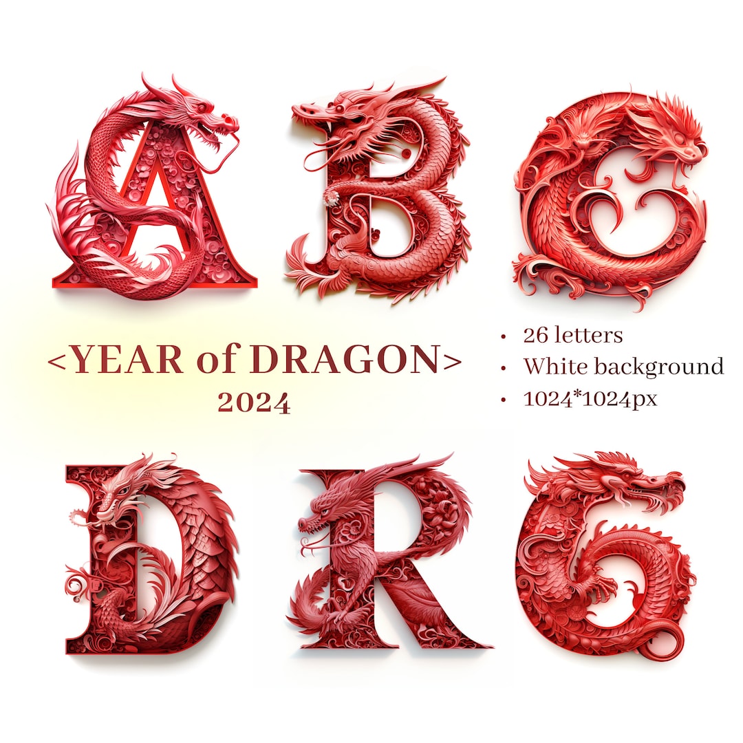 Chinese Dragon Alphabet PNG Clipart Lunar New Year Letters Carved ...
