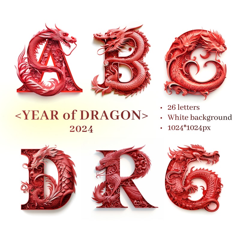Chinese Dragon Alphabet PNG Clipart Lunar New Year Letters Carved ...