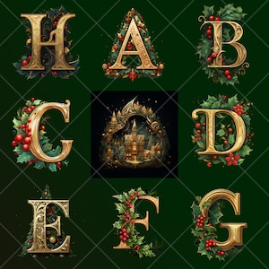 Christmas Mistletoe Alphabet | Transparent PNG SVG | Personalized Card ...