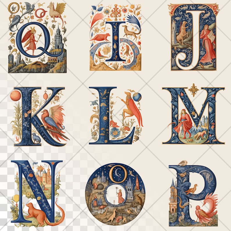 Medieval Castle Alphabet | Poetcore Transparent PNG | Illuminated ...