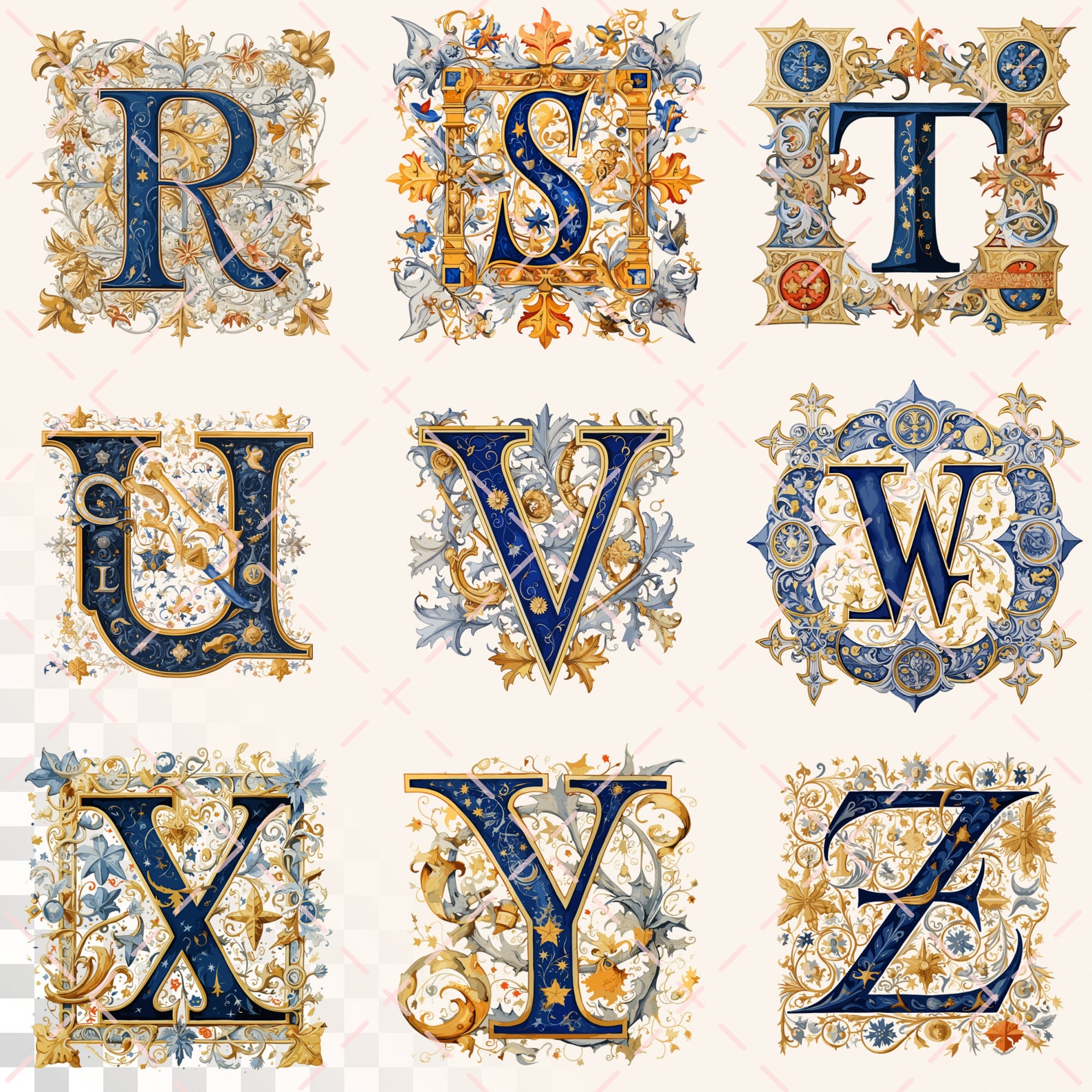 Celestial Star Alphabet | Transparent PNG SVG | Illuminated Letters ...